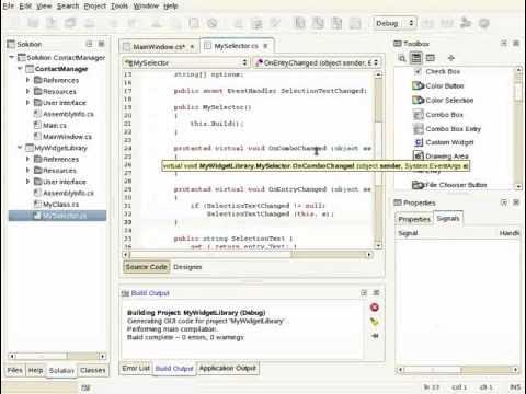 Custom Widget MonoDevelop - YouTube