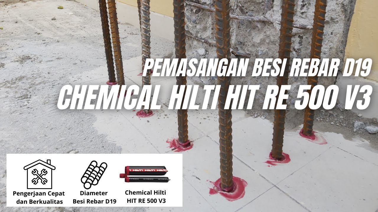 Pasang Chemical Besi Rebar D19 Untuk Kolom Beton - YouTube