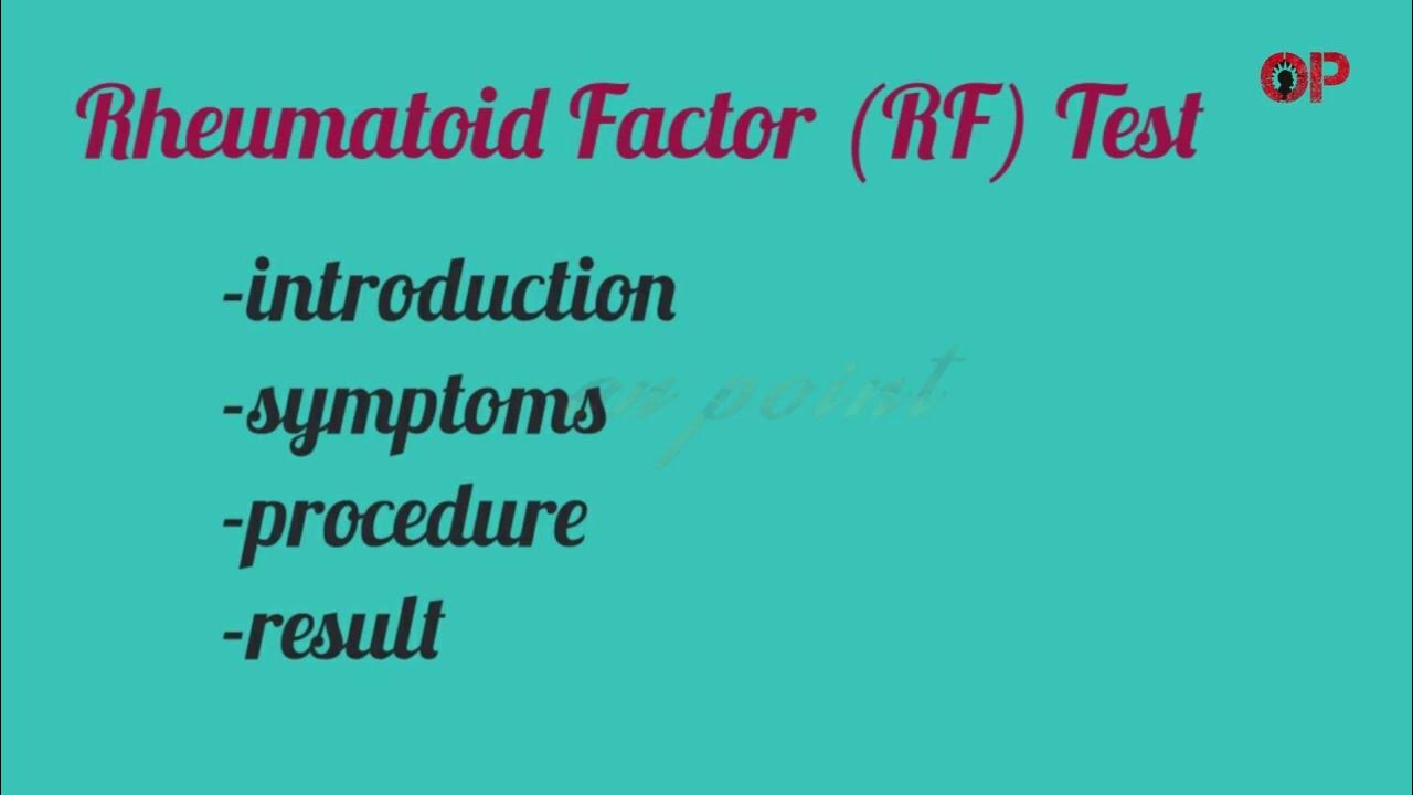 Rheumatoid Factor Rf Test Introduction Rheumatoid Arthritis
