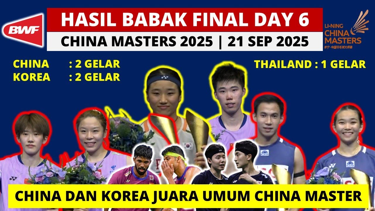 Hasil Lengkap Final China Master 2025: China dan Korea Juara Umum | Li ...