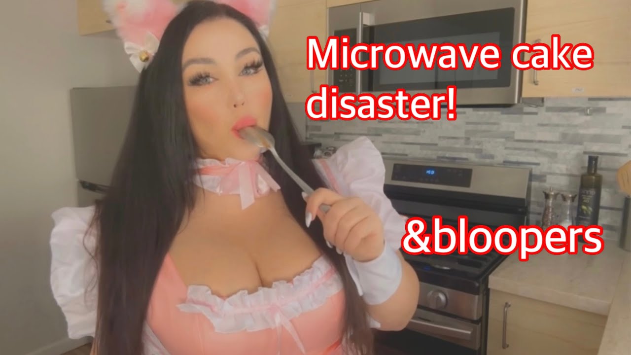 Marshmallow mug cake fail! Blooper reel! (Maid cosplay asmr) - YouTube