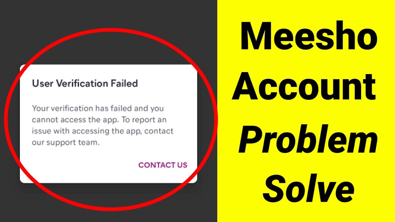 User Verification Failed Meesho Login Problem | Meesho Your ...