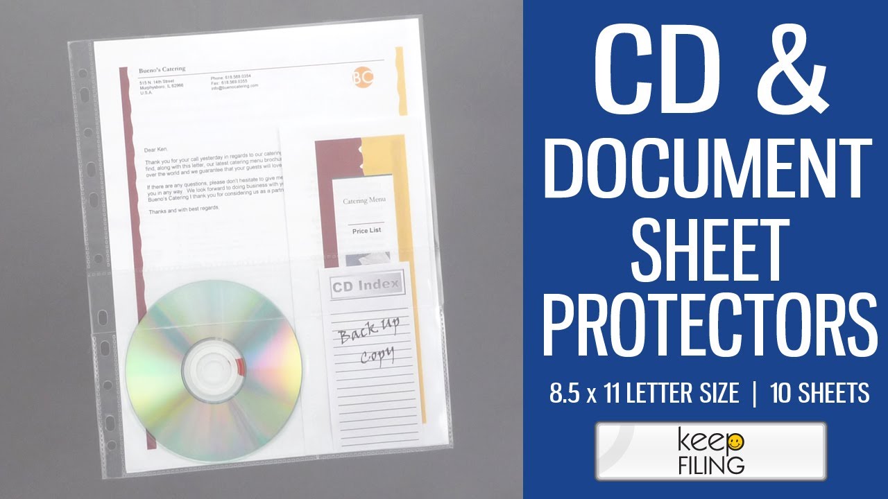 CD and Document Sheet Protectors | Keepfiling - YouTube