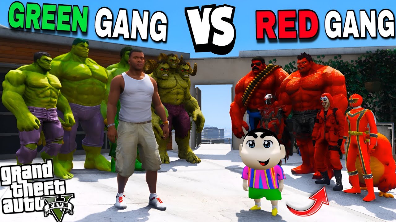 Franklin Green Gang Vs Shinchan Red Gang Whose Gang Is Strongest In GTA ...