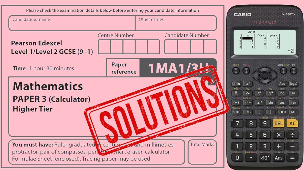 Edexcel GCSE Maths 1MA1 Higher June 2022 Paper 3 YouTube edexcel-gcse-maths-1ma1-higher-june-2022-paper-3-youtube