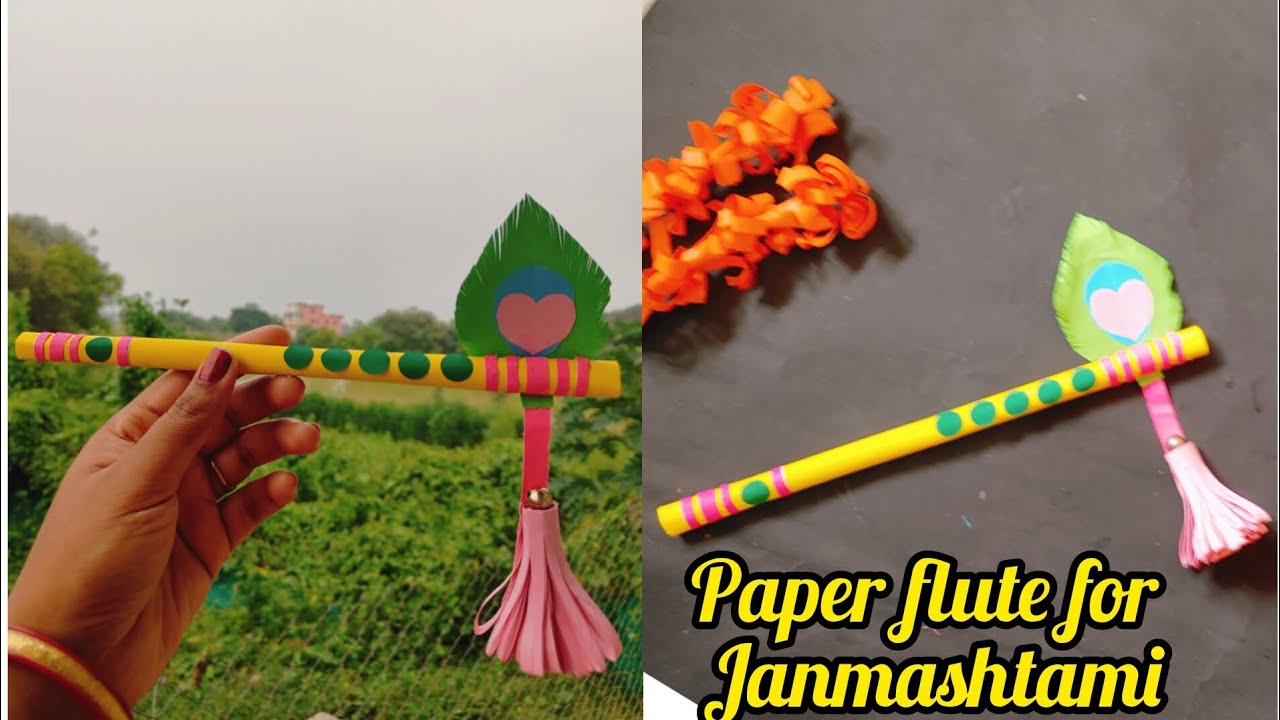 Best Paper Flute For Krishna Janmashtami 🪈/ How To Make Flute with ...