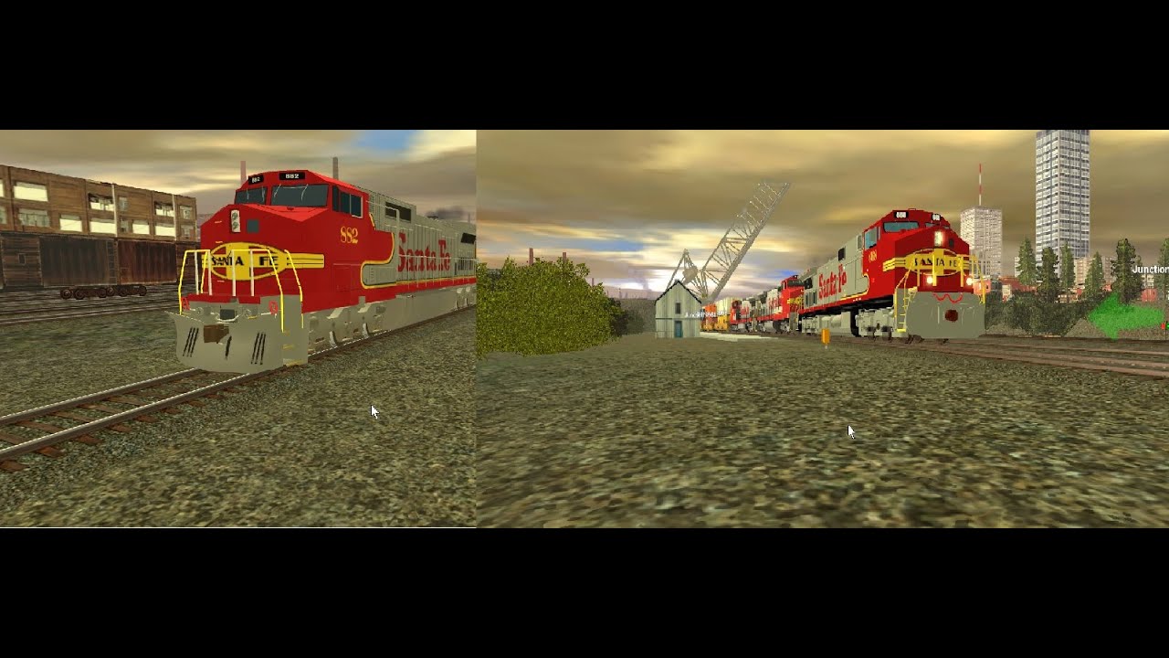 Trainz A New Era - Chasing Santa Fe Intermodel Train And Back - YouTube