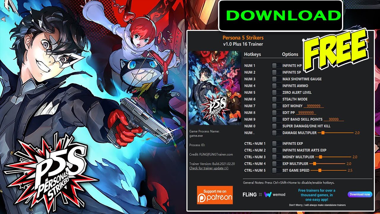 Persona 5 Strikers Trainer | FLiNG Trainer - PC Game - YouTube