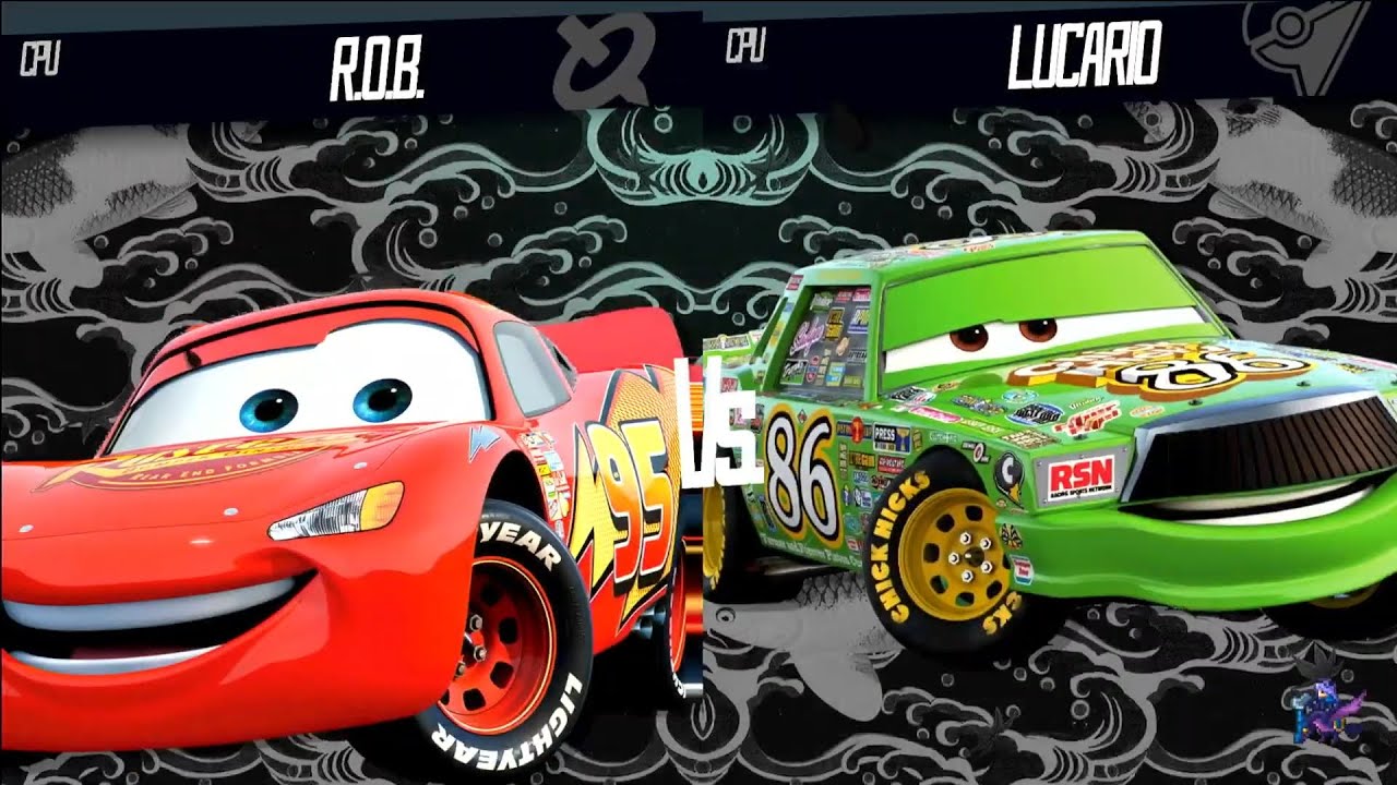 Lightning Mcqueen vs Chick Hicks - Super Smash Bros Mods - YouTube