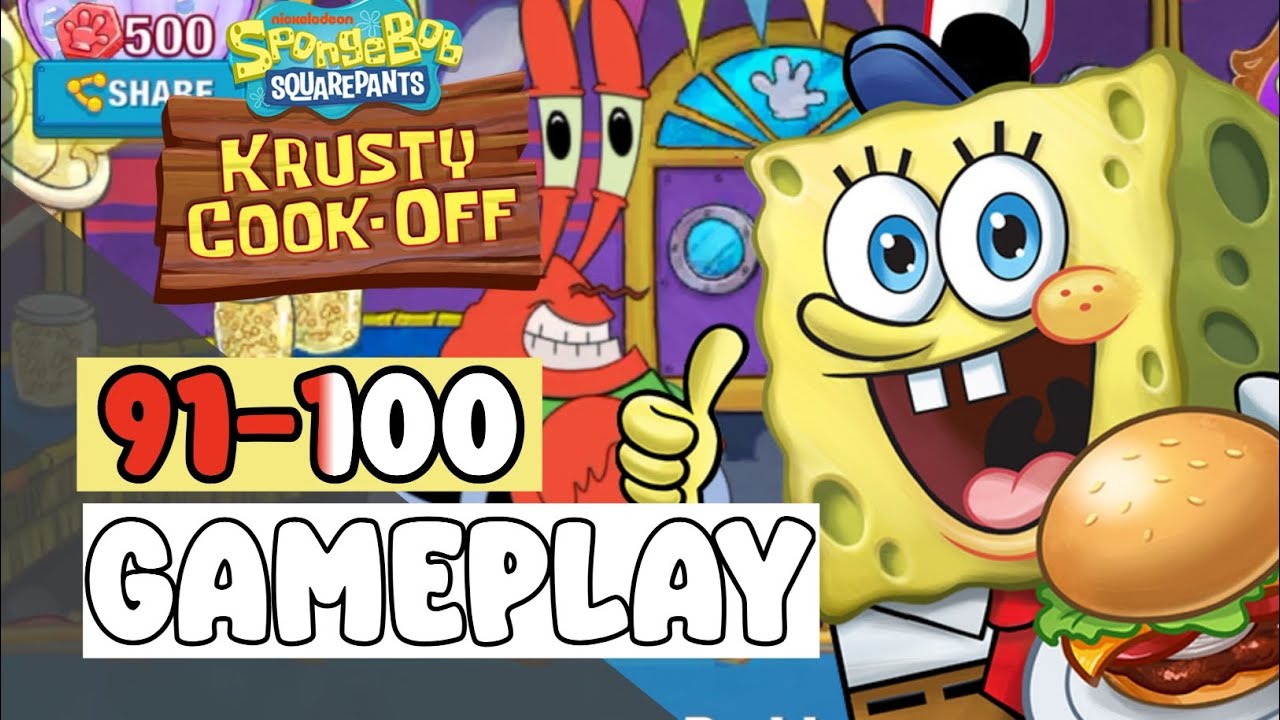 PINKY'S POPCORN PIT GLOVE WORLD Level 91-100 - SpongeBob: Krusty Cook ...
