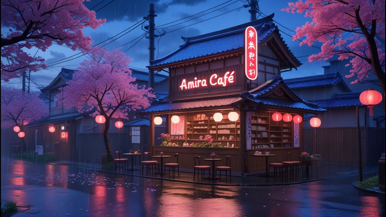 Rain on the Window + Lofi Chillhop ☔ Study in a Cozy 1990s Coffee ...