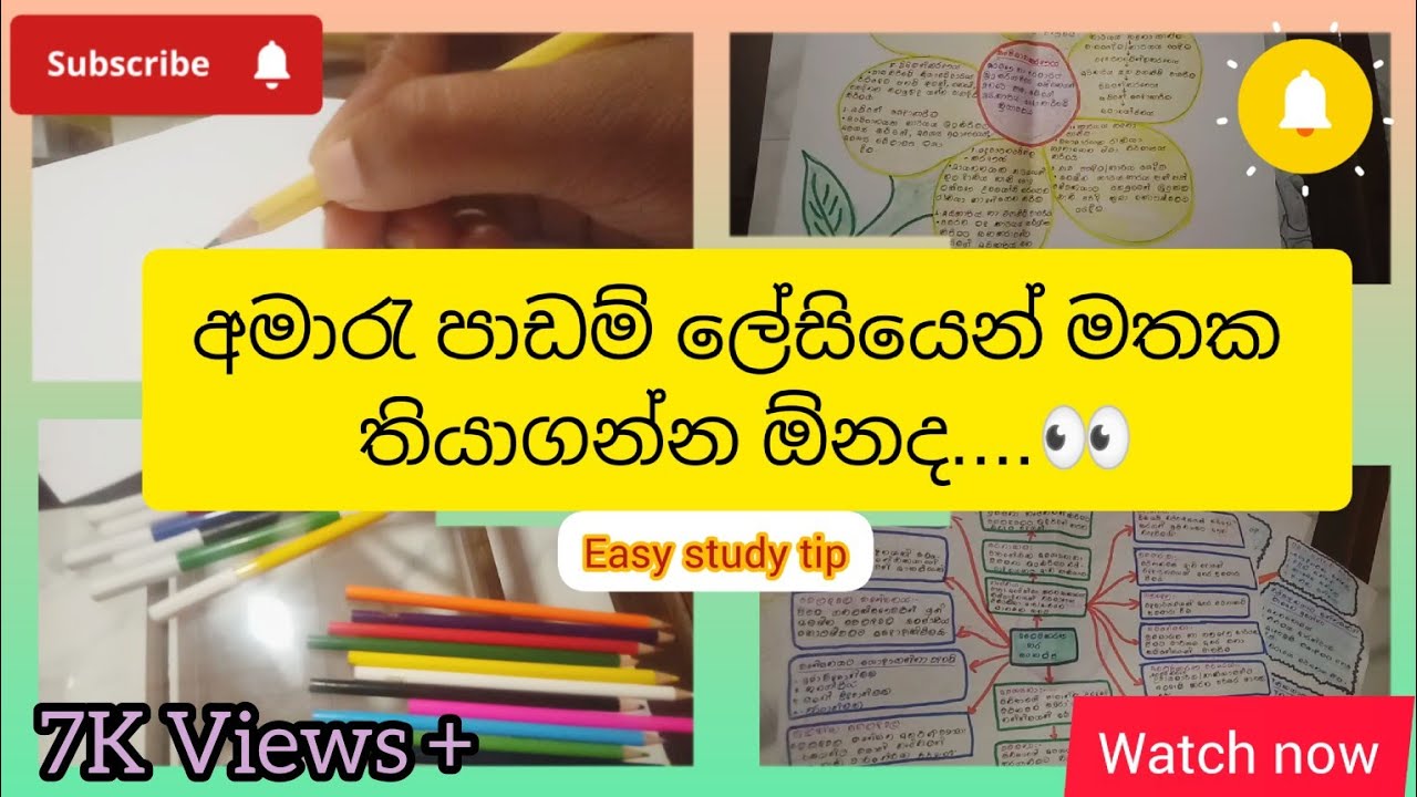 study tip:Mind map එකක් හදාගන්න විදිහ| Easy study tip for students ☑️ ...