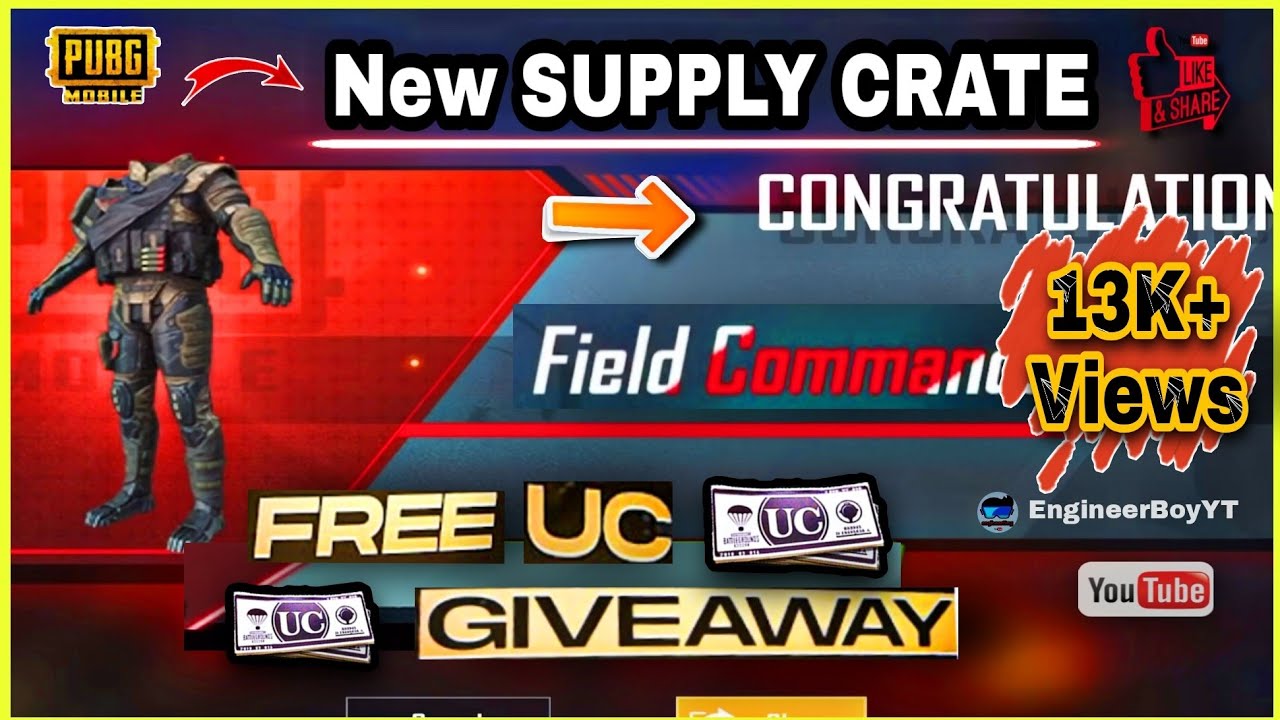 NEW SUPPLY CRATE OPENING PUBG MOBILE | FIELD COMMANDER SET | NEW SET ...