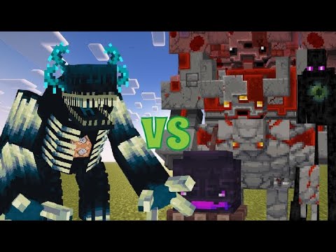 Commanded Warden VS 5 Minecraft Dungeons Bosses(Minecraft Mob Battle ...