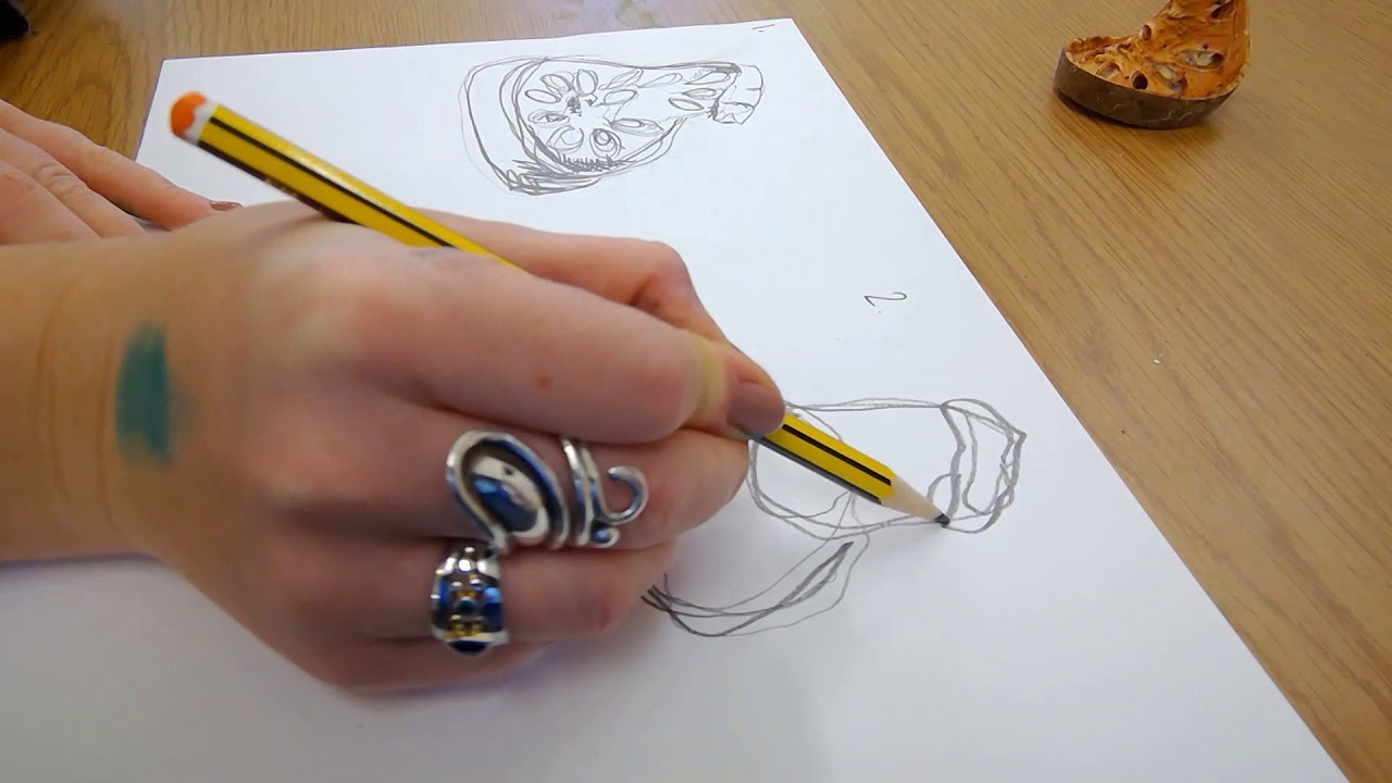 Year 7 drawing task 2 continuous line - YouTube