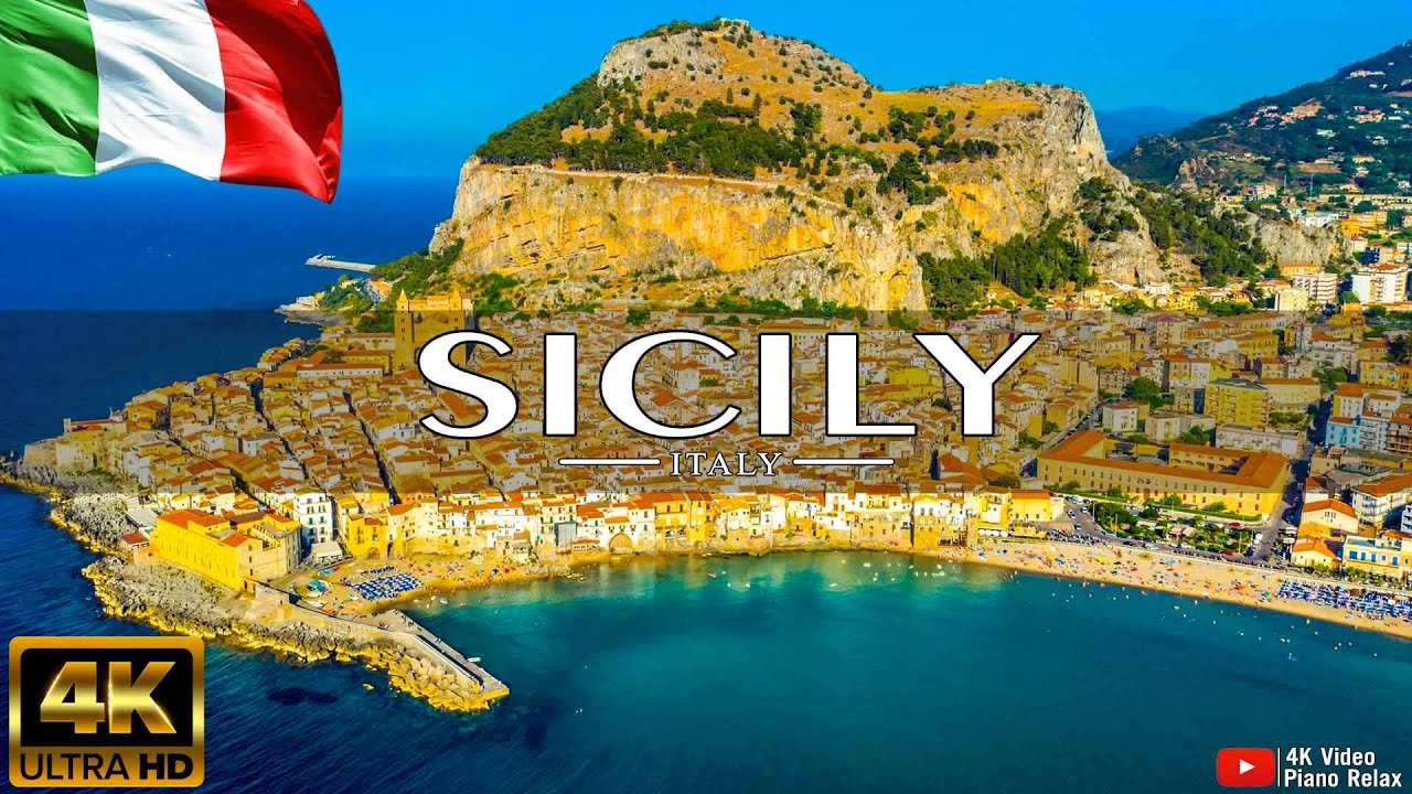 FLYING OVER SICILY (4K UHD) - Relaxing Music Along With Beautiful ...