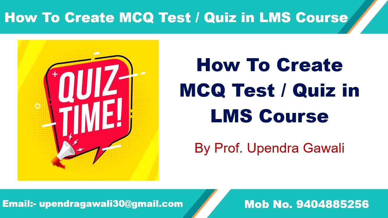 How To Create MCQ Test Quiz in LMS Course | Teacher Training Module ...