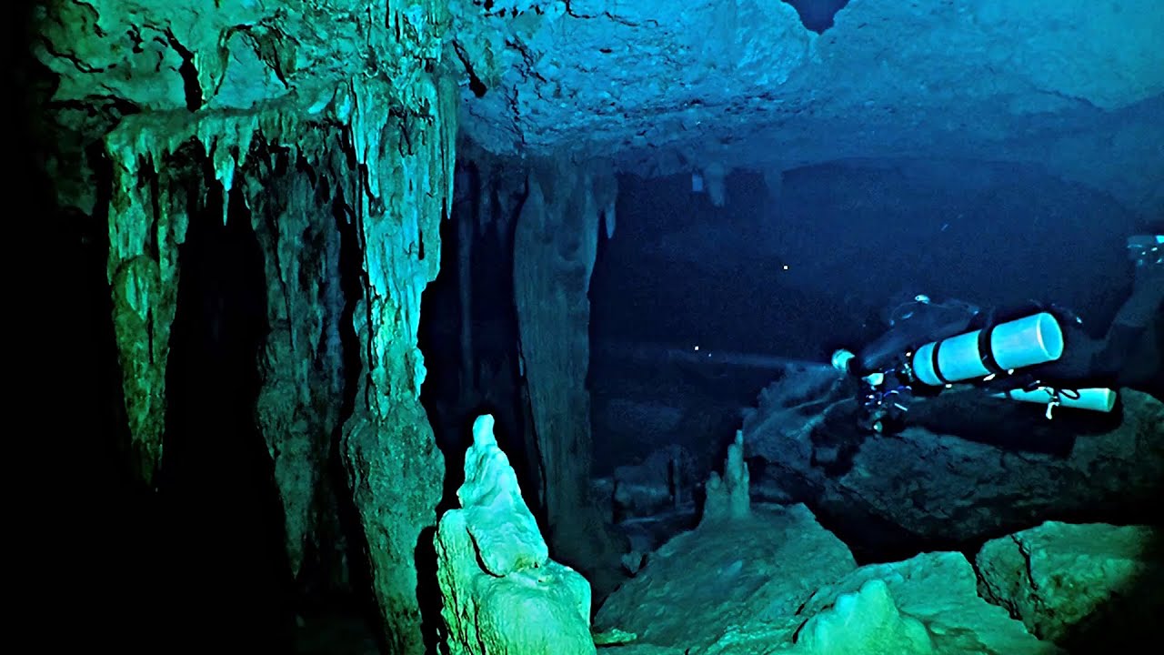 Diving The Dos Ojos Cenote Dive Route 1 - YouTube