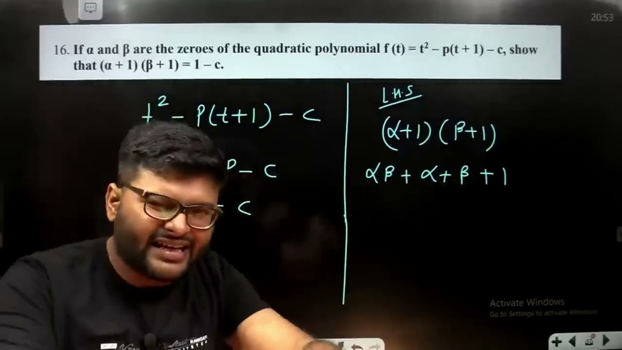 If And Are The Zeroes Of The Quadratic Polynomial F t T2 P t If And Are The Zeroes Of The Quadratic Polynomial F t T2 P t