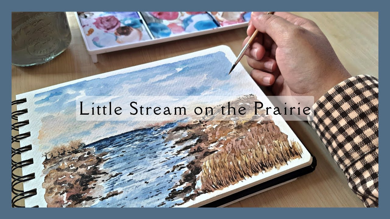 79. Little Stream on the Prairie 🌾 | Painting a river flows through a ...
