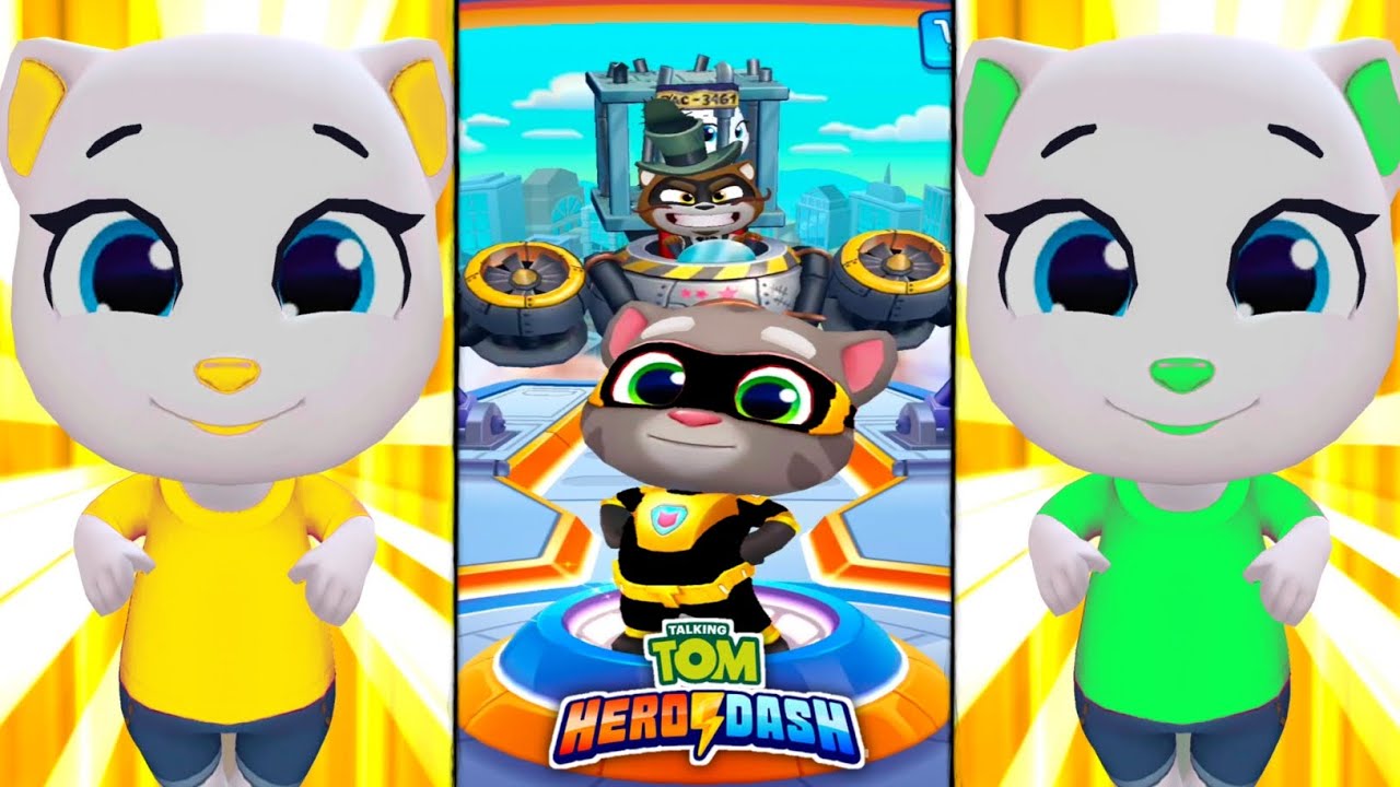 Talking Tom Hero Dash - black colour SUIT HERO TOM & save the 3 hero ...