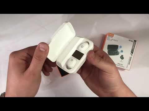 Видео обзор: Bluetooth стерео наушники беспроводные c боксом Air J16 TWS Original. Цвет: белый ...