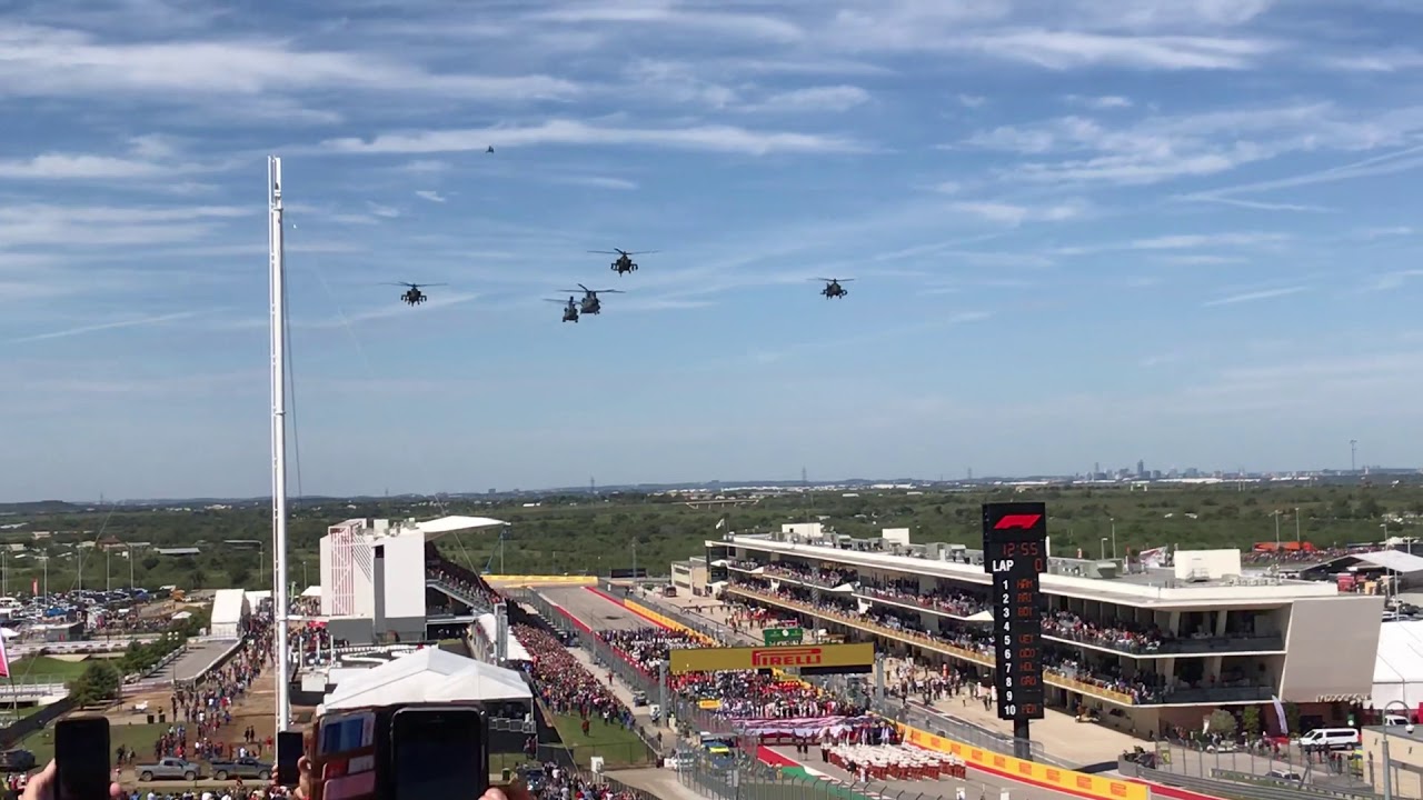 Formula 1 USGP 2018 Austin AWESOME MILITARY FLYOVER! - YouTube