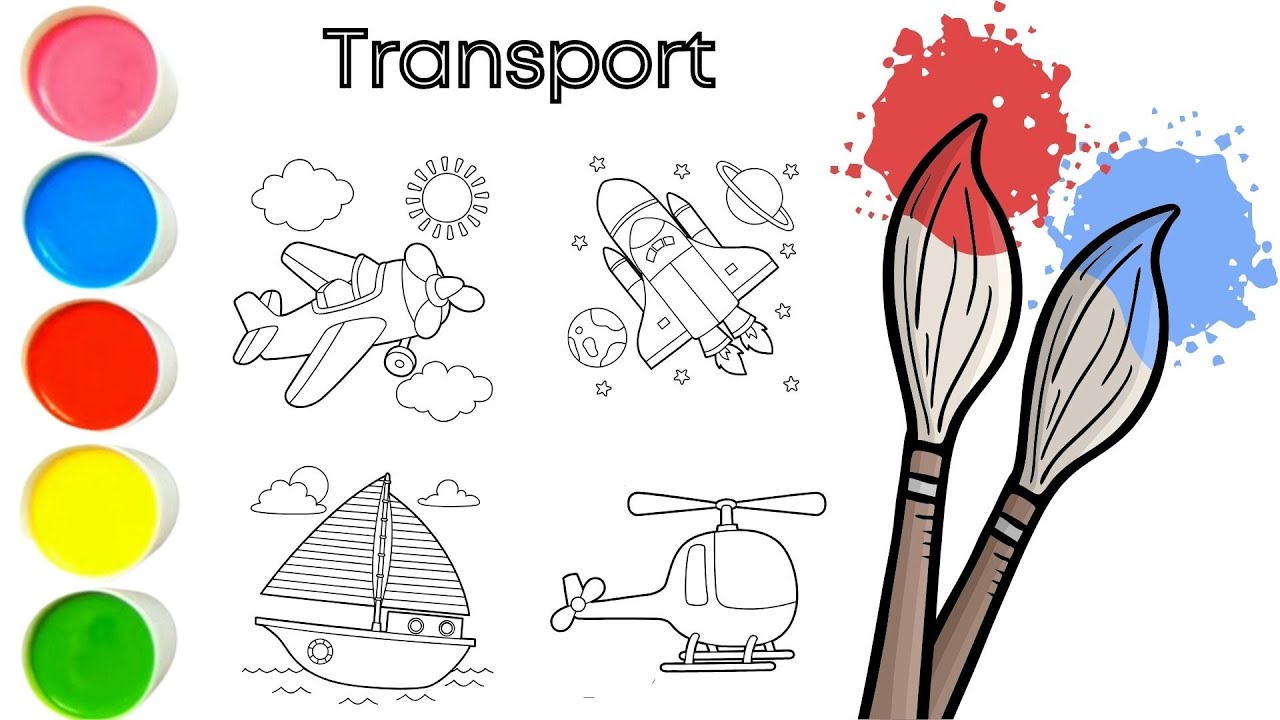 Transport Drawing and Coloring | Easy Transport Drawing and Coloring ...