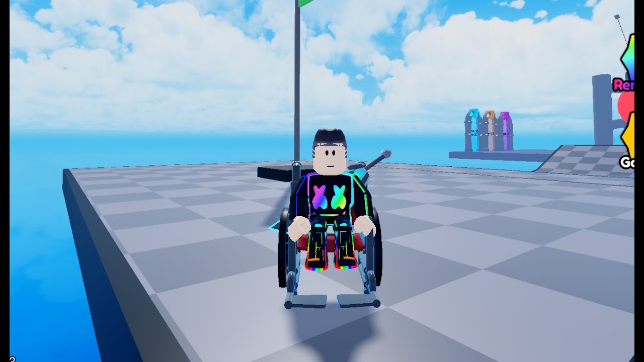 I tried going on a wheelchair on Roblox! (Obby but you're a wheelchair ...
