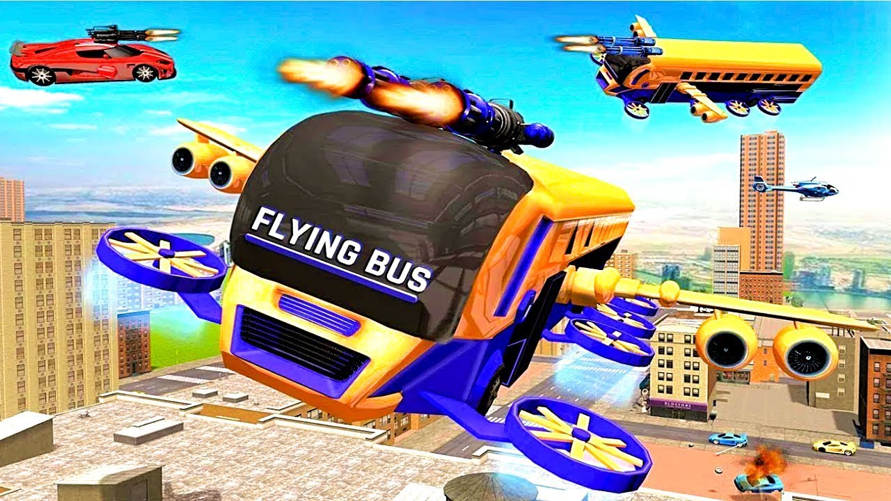 Bus game Futuristic Flying Bus Shooter Air fight #1 - Android GamePlay ...