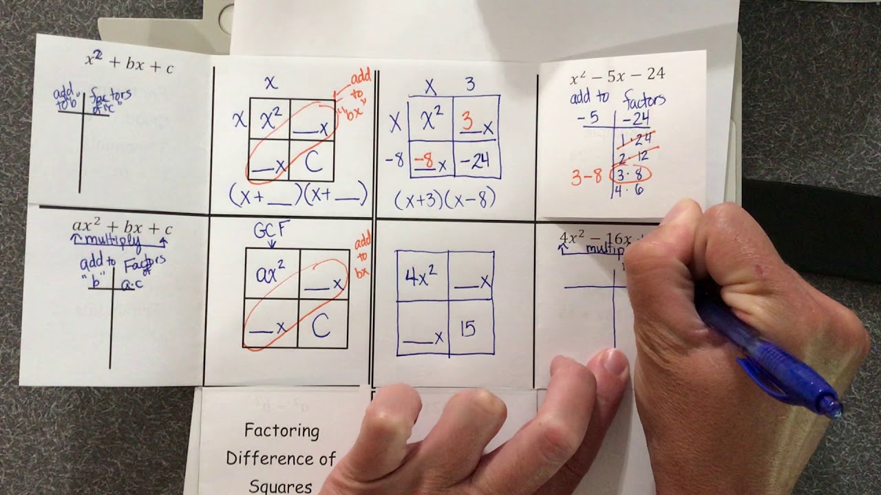 M1 Factoring Foldable video 2 - YouTube