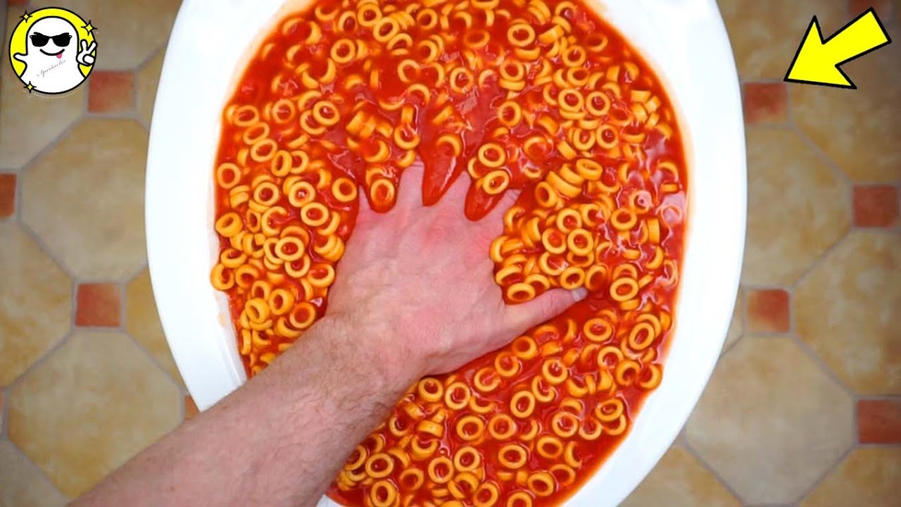 Will it Flush? Lots Of Spaghetti Hoops - YouTube