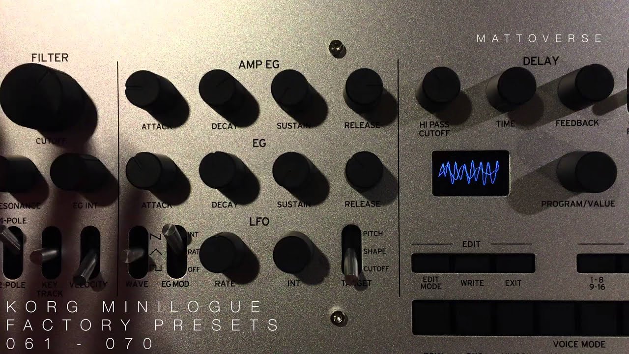 Korg Minilogue - Factory Presets 061-070 - YouTube