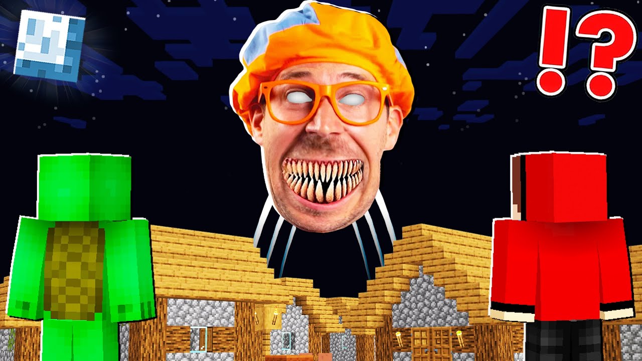 Why Creepy BLIPPI Head Eater Titan ATTACK MIKEY and JJ at 3am ? - in Minecraft Maizen - YouTube