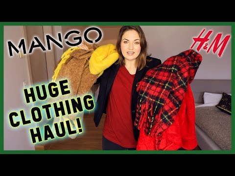 CLOTHING HAUL & Try On! Coats, Sweaters & Jeans | H&M Mango