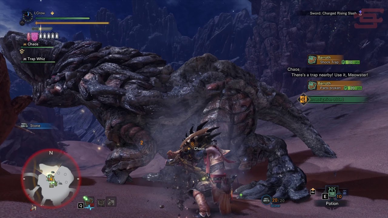 Low Rank Barroth Hunt w/ Charge Blade | Monster Hunter World Gameplay ...
