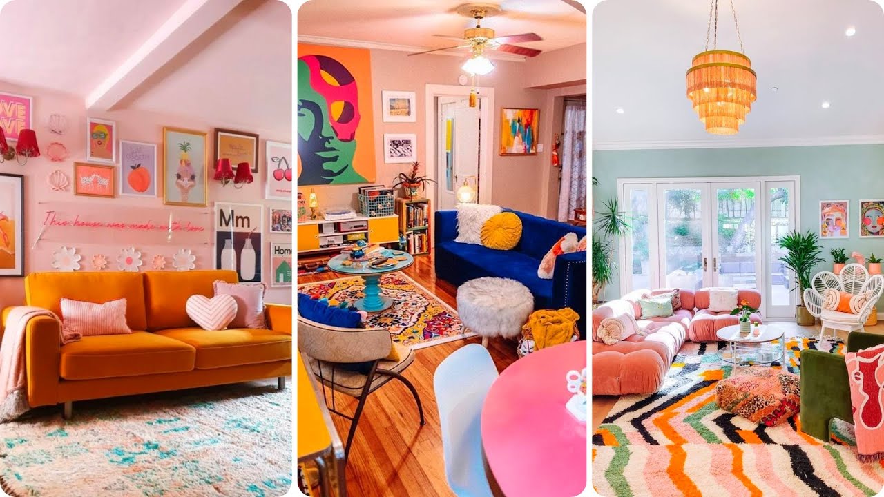 Funky Retro Living Room Decor to Make your Space More Stylish - YouTube