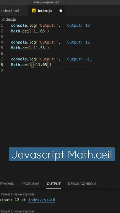 Javascript Math.ceil #coding #shorts #webdev #javascript #js - YouTube