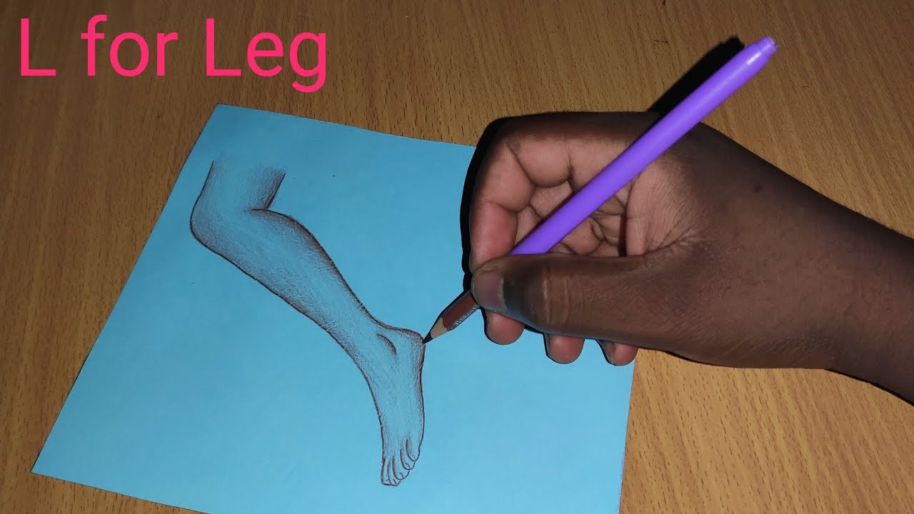 L for Leg - Illustration - Alphabet - Drawing for Kids - How to draw a ...