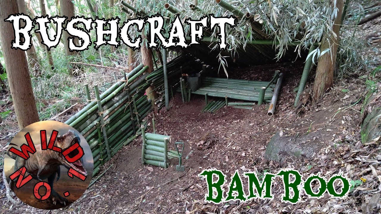Bushcraft Camp-Build a bamboo bench and windshield. episode2 - YouTube