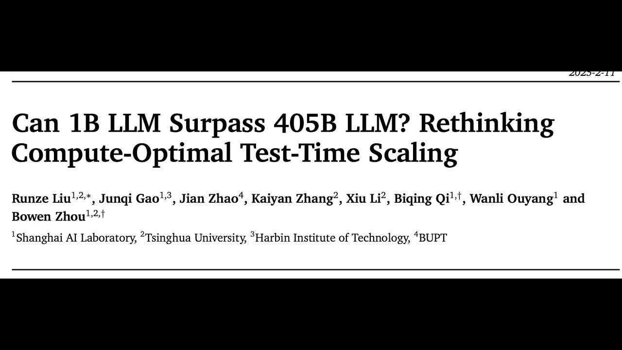 Can 1B LLM Surpass 405B LLM? Rethinking Compute-Optimal Test-Time ...