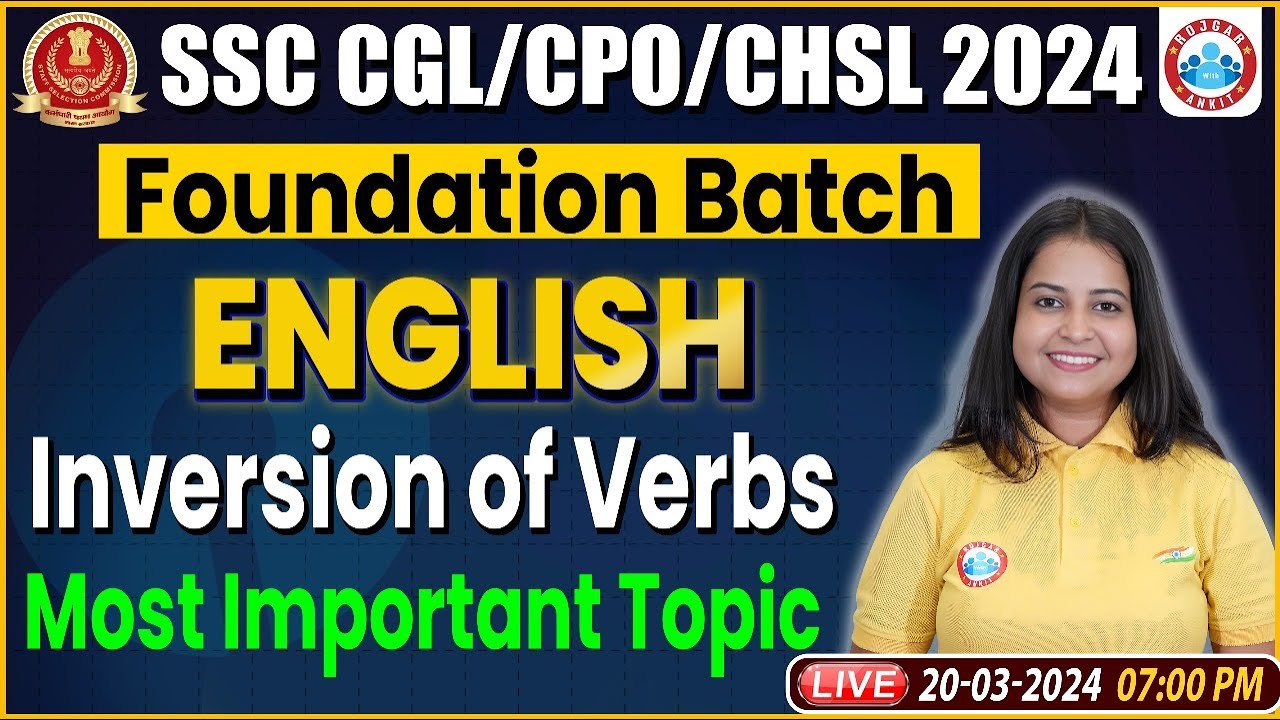 SSC CGL, CHSL & CPO Class, Inversion of Verbs English Class, SSC CGL ...