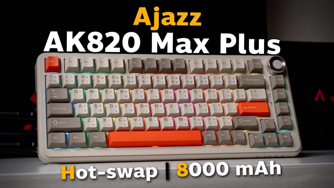 รีวิว AJAZZ AK820 Max Plus Retro ราคาดี | Hot-swap | ไร้สาย | แบตอึด ...