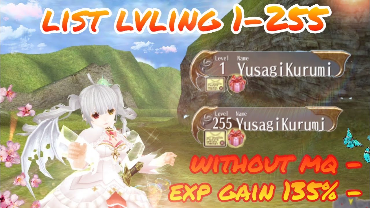 toram online - list lvling up 1-255 without mq with exp gain +135% ...