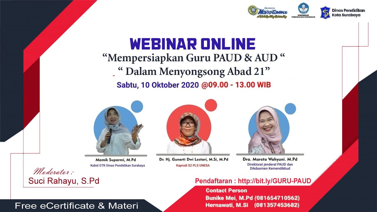 Webinar Online : Mempersiapkan Guru PAUD dan AUD Dalam Menyongsong Abad ...