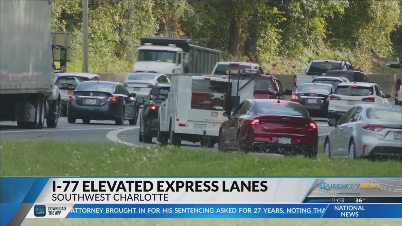 NCDOT chooses design with elevated Express Lanes for I-77 - YouTube