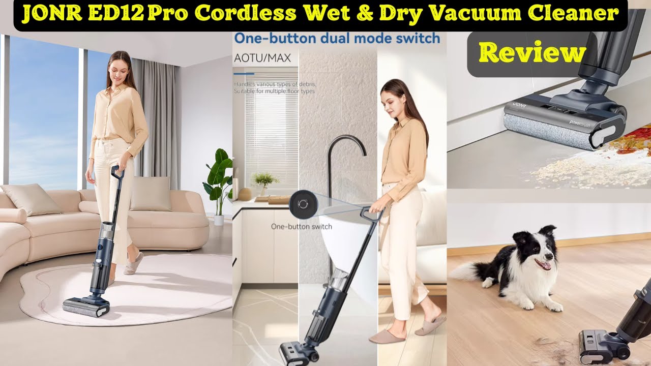 JONR ED12 Pro Cordless Wet & Dry Vacuum Cleaner3‑in‑1 Smart Floor ...