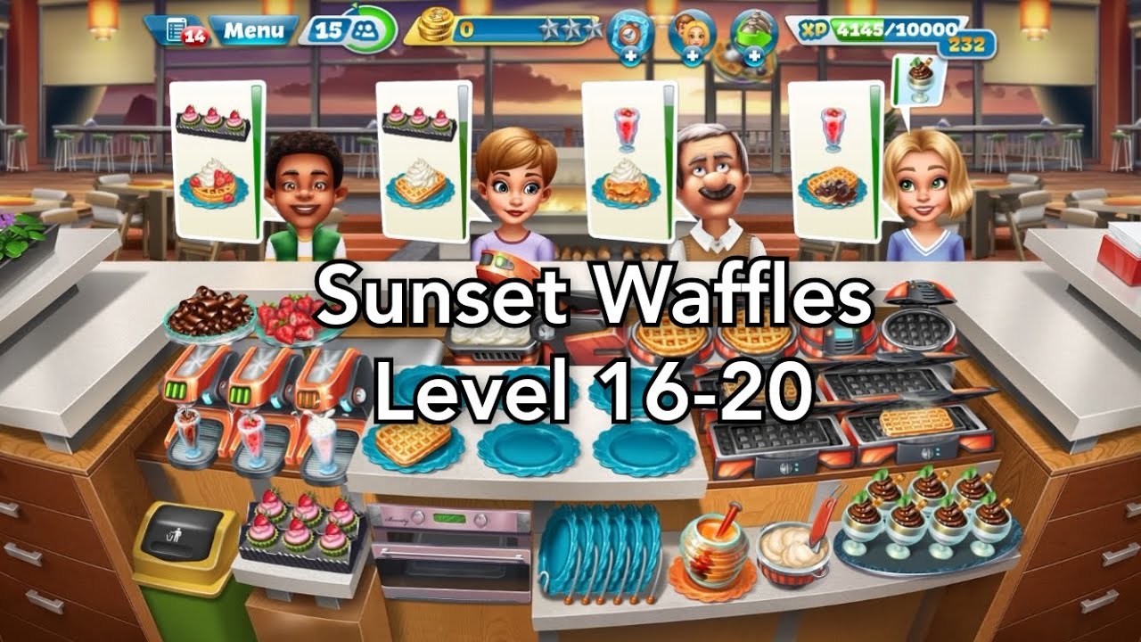 Cooking Fever - Sunset Waffles Level 16-20 - YouTube