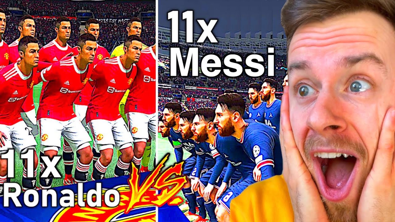 DerHansus lässt 11x CR7 gegen 11x MESSI spielen! 😳🤩 - YouTube