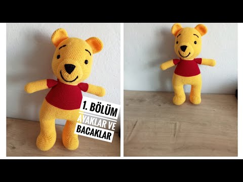 en kolay amigurumi winnie the Pooh #amigurumi #sari#kırmızı